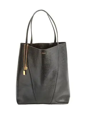 Chloé Spin Large Leather Tote Black