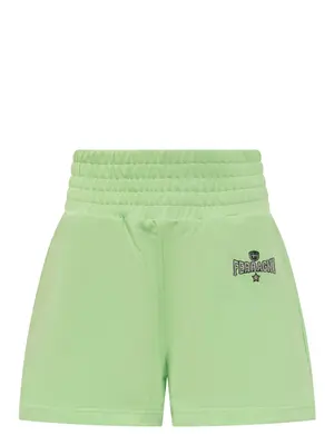 CHIARA FERRAGNI Logo-embroidered Track Shorts - Green
