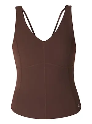 Sweaty Betty Sculpting Stretch-woven Tank Top - Cacao Brown