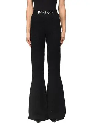 Palm Angels Glitter Flare Pants - Black