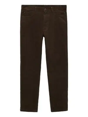 Mango MANGO Regular Fit Straight Leg Corduroy Pants Chocolate