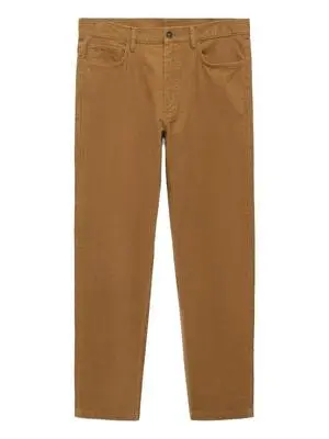 Mango MANGO Regular Fit Straight Leg Corduroy Pants Medium Brown