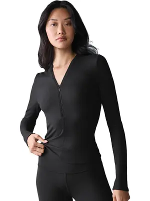 Alo Yoga Ribbed Long Sleeve Top - Black
