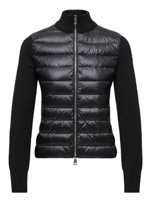 Moncler Padded Wool Zip-up Cardigan - Black