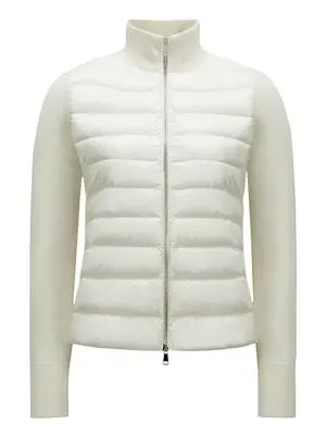 Moncler Padded Wool Zip-up Cardigan - White