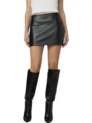 Joe's Jeans The Faux Leather Mini Skirt - Black