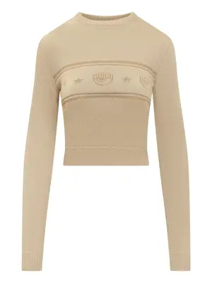 CHIARA FERRAGNI Eyelike-intarsia Jumper - Neutrals