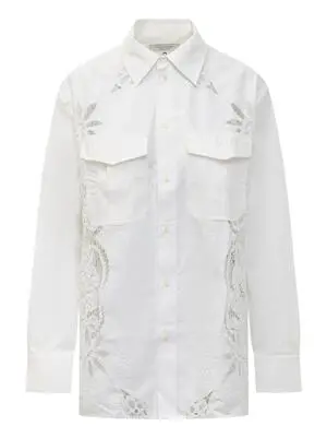 MARINE SERRE Embroidered Shirt - White