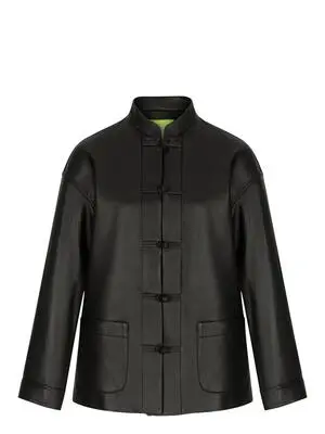 Shanghai Tang Leather Jacket - Black