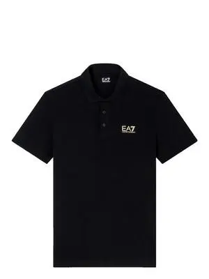 Emporio Armani Core Identity Stretch-cotton Polo Shirt - Black