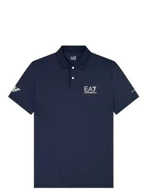 Emporio Armani Tennis Pro Polo Shirt In Ventus7 Technical Fabric - Navy