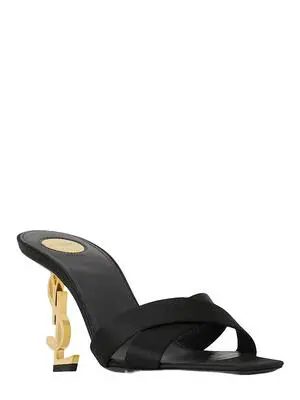 Saint Laurent Opyum Mules - Black Satin Crepe