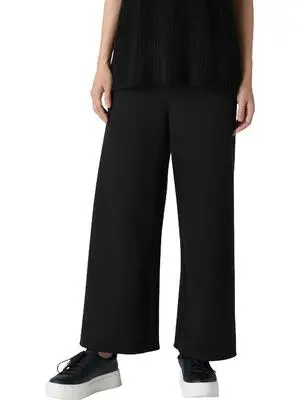Eileen Fisher Ponte Wide Leg Pants - Black