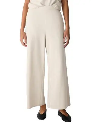 Eileen Fisher Ponte Wide Leg Pants - Papyrus