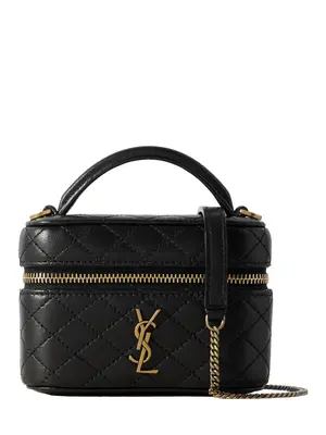 Saint Laurent Gaby Vanity Micro Quilted Leather Shoulder Bag - Black