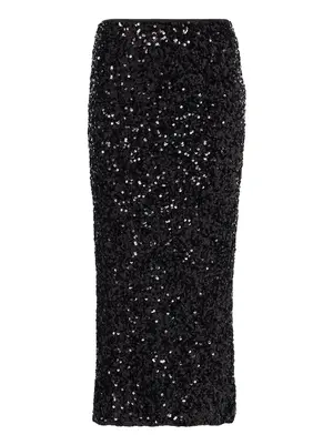 ROTATE BY BIRGER CHRISTENSEN Sequined Skirt - Black