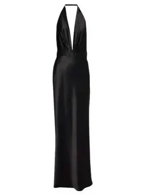 NILI LOTAN Essy Silk Charmeuse Gown - Black