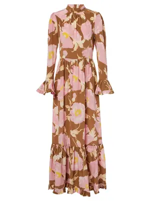 La DoubleJ Visconti Silk Crêpe De Chine Maxi Dress - Multicoloured