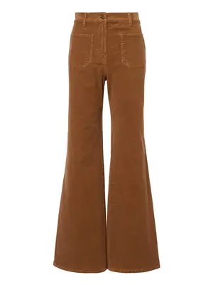 NILI LOTAN Florence High-rise Corduroy Flared Pants - Brown