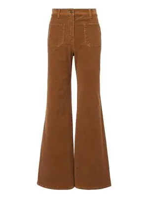 NILI LOTAN Florence High-rise Corduroy Flared Pants - Brown