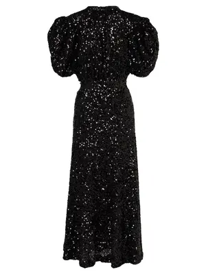 ROTATE BY BIRGER CHRISTENSEN Sequined Midi Dress - Black
