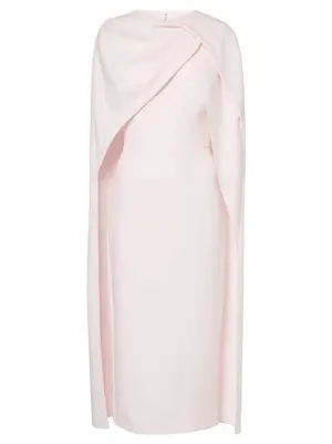Safiyaa Safiyaa Oria Ruffled Crêpe Midi Dress Pink