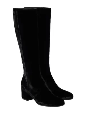 GIANVITO ROSSI Joelle 45 Velvet Knee-high Boots - Black