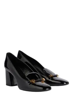 Khaite Elio Patent Leather Loafer Pumps - Black
