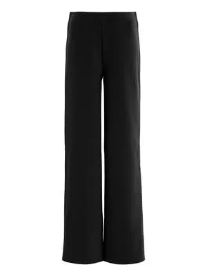 BIRROT Bonded Crepe Straight-leg Trousers - Black