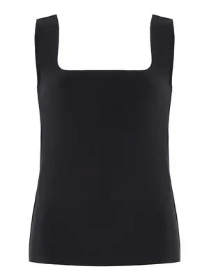BIRROT Lay2 Sleeveless Bonded Crepe Top - Black