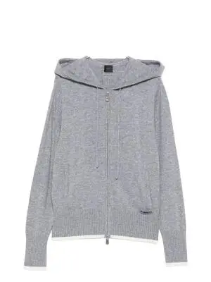 Pinko Sullawesi Hooded Zip-Up Sweatshirt Grey