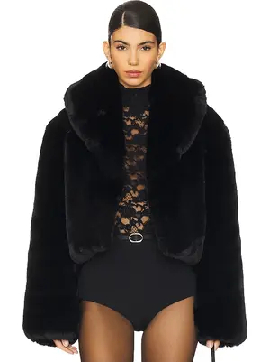 Nbd NBD Brooklyn Faux Fur Jacket Black