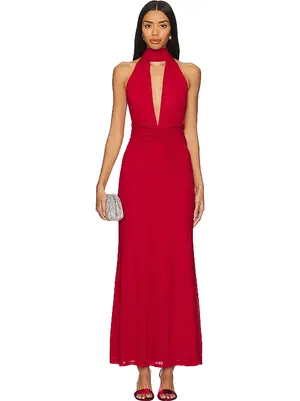 RUNAWAY THE LABEL Antoine Maxi Dress - Cherry