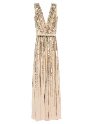 SAIID KOBEISY Sequin Long Dress - Neutrals
