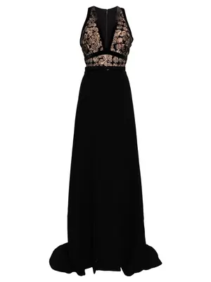 SAIID KOBEISY Lace Gown - Black