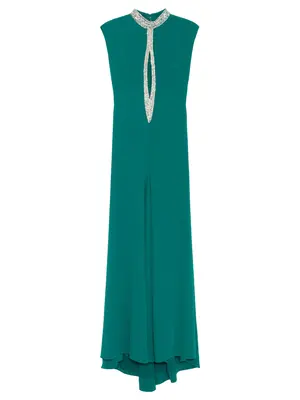 SAIID KOBEISY Crystal-embellished Gown - Green