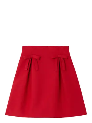 Valentino Garavani Bow-detailed Pleated Mini Skirt - Red