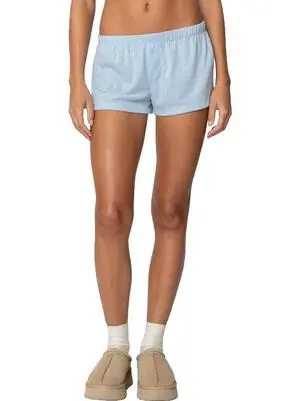 EDIKTED Keely Pointelle Shorts - Light-blue