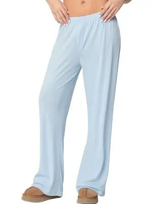 EDIKTED Pointelle Wide Leg Pants - Light-blue