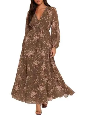 PETAL & PUP Anisa Floral Maxi Dress - Olive Floral