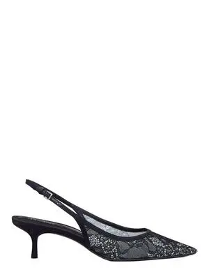 REFORMATION Wrenley Heeled Slingback Black Lace