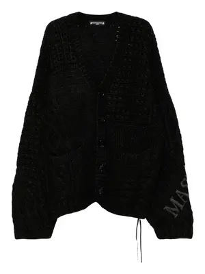 MASTERMIND WORLD Logo Cable Cardigan - Black