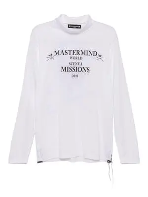 MASTERMIND WORLD Logo Print Long Sleeve T-shirt - White