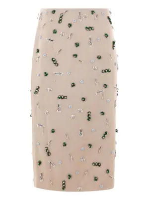 Christopher Esber Beaded Midi Skirt - Neutrals