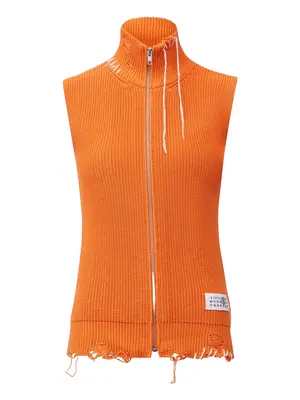 MAISON MARGIELA Ribbed-knit Cardigan - Orange
