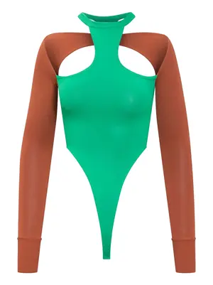 ALESSANDRO VIGILANTE Two-tone Bodysuit - Green