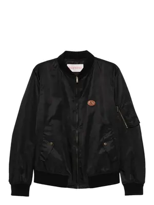 Valentino Garavani Zip-up Bomber Jacket - Black