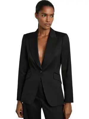 REISS Millie Single-breasted Blazer - Black