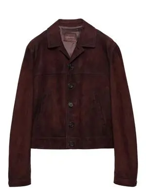 Prada Suede Blouson Jacket - Red