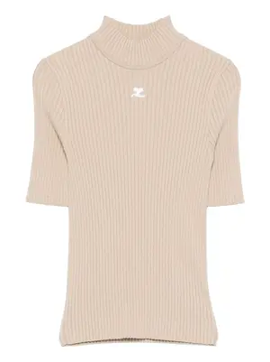 COURREGES Reedition Ribbed T-shirt - Neutrals